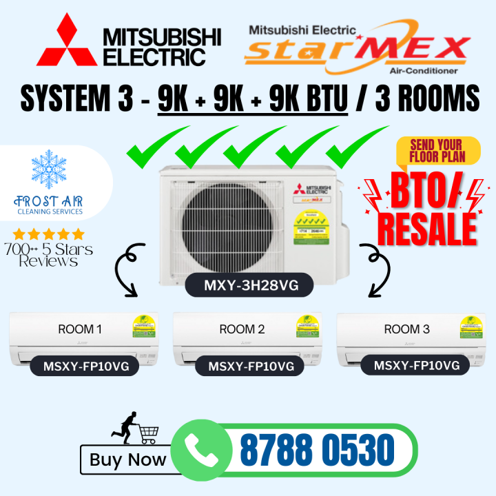 Mitsubishi Starmex R32 System 3 Aircon (5 Ticks) | Lazada Singapore
