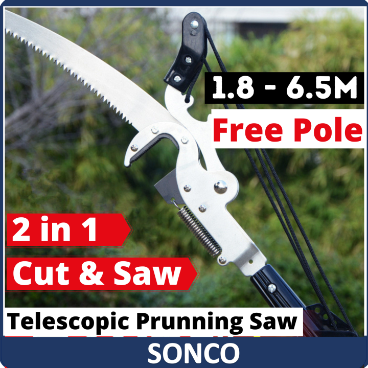 SONCO 6.5M High Branch Shears Saw 2in1 tree cutter Pruner Trimmer ...