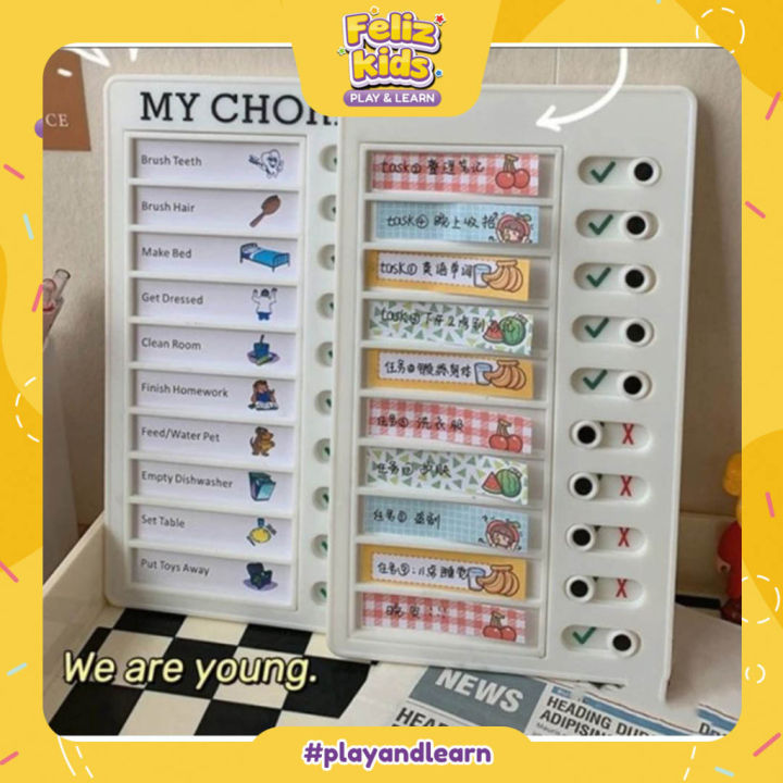 [FELIZKIDS] [FK272] Papan checklist My Chores, Papan jadwal belajar ...