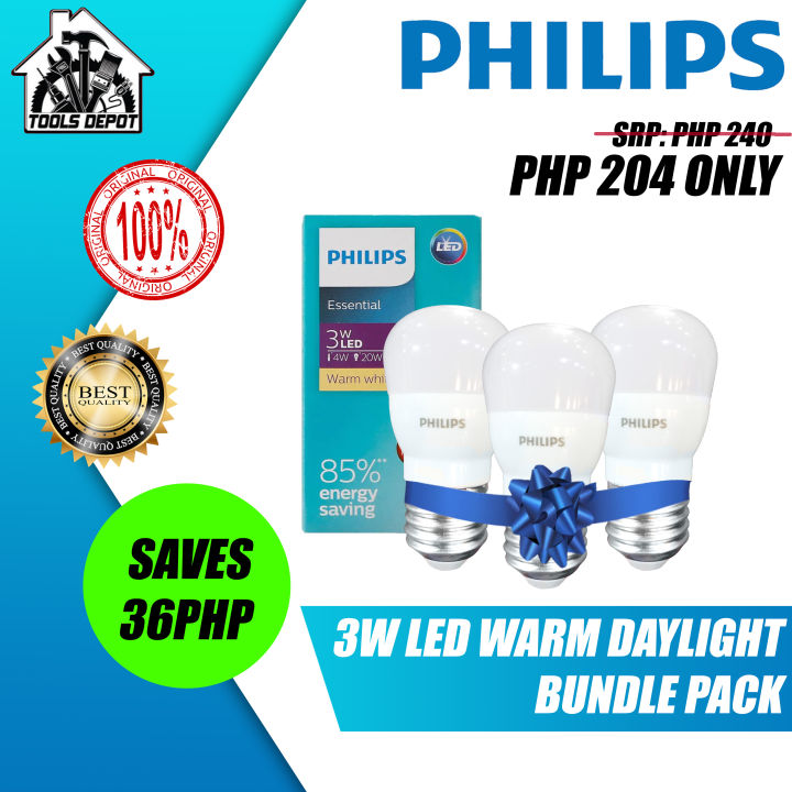 Philips LED Bulbs Warm Light 3W, 5W & 7W | Lazada PH