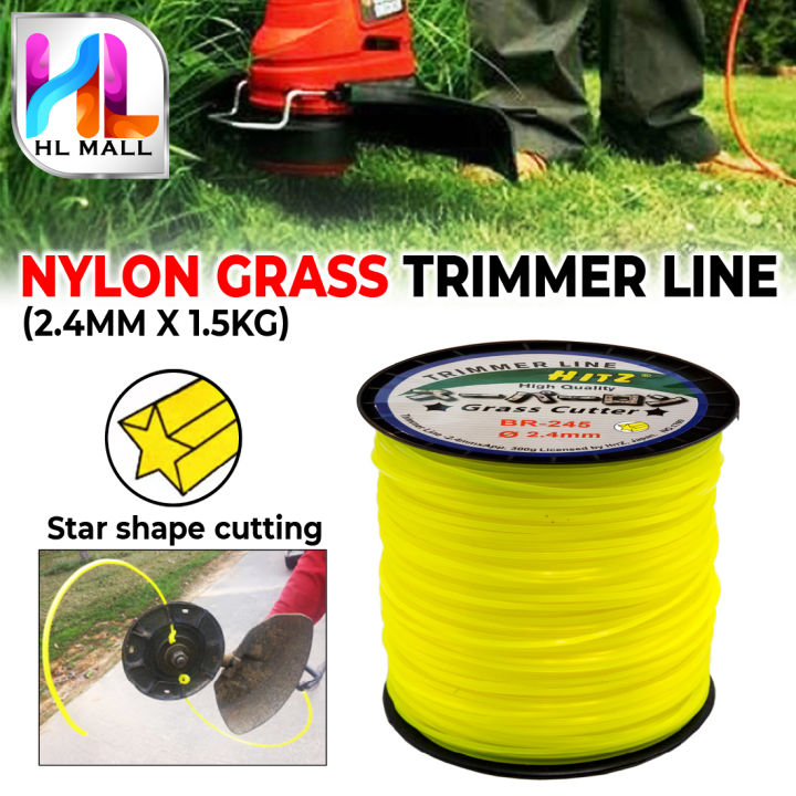 [1 Roll] Hitz Nylon Grass Trimmer Line Grass Cutter / Tali Mesin Rumput (2.4mm x 1.5kg) | Lazada