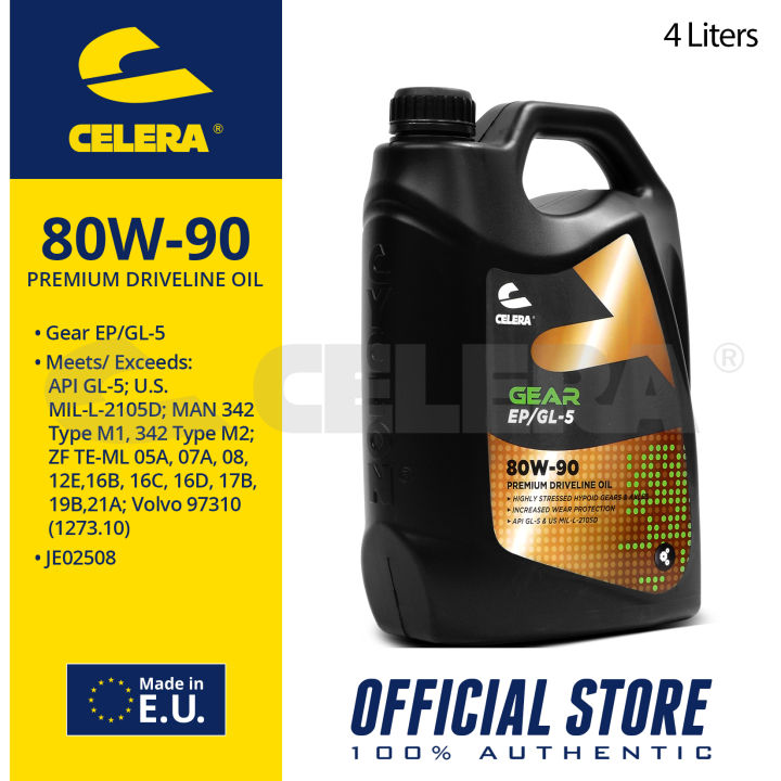 CELERA Gear EP GL-5 80W90 Premium Car Gear Oil 4L | Lazada PH
