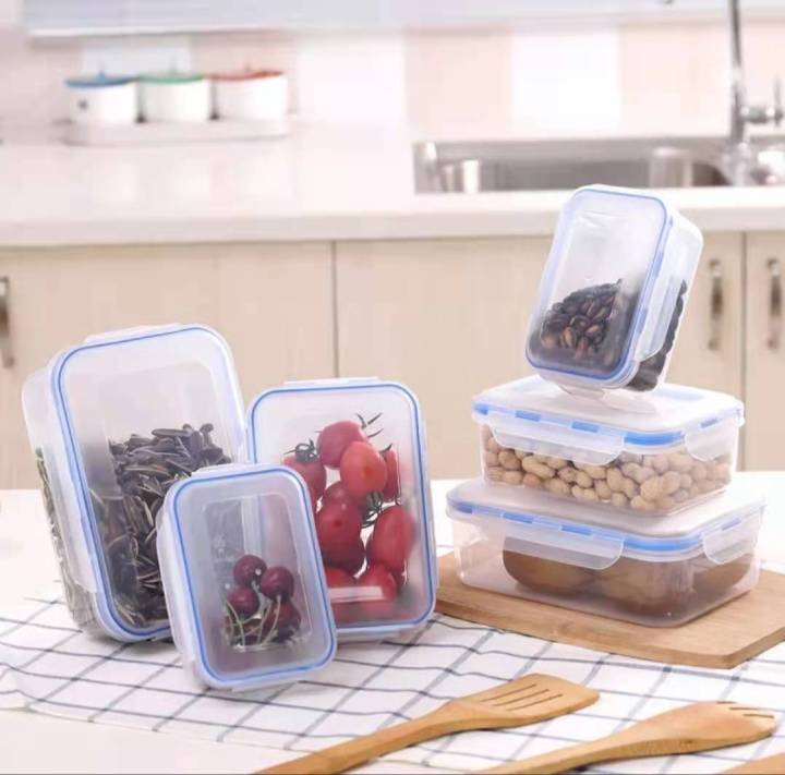 Stackable Microwave Airtight Food Container Box Set With Lock Lids 3pcs ...