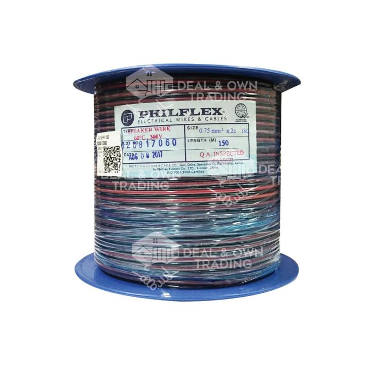 Philflex #18/2 Speaker Wire Black and Red Pure Copper 150 Meters ...