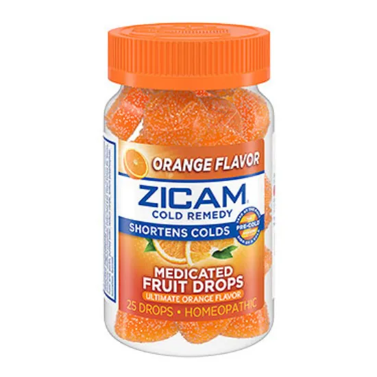 Zicam Cold Remedy | Medicated Fruit Drops Ultimate Orange Flavor (25 ...