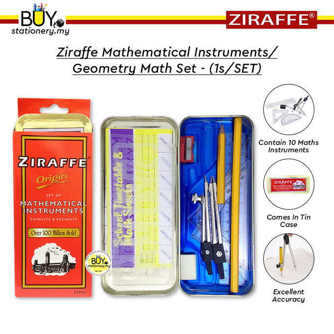 Ziraffe Mathematical Instruments/ Geometry Math Set - (1s/SET) | Lazada
