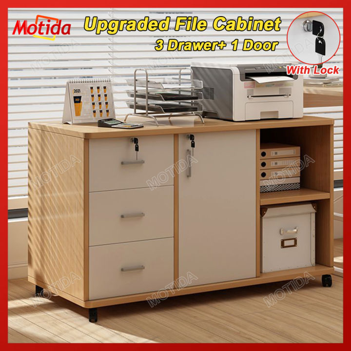 Upgraded File Cabinet Office Cabinet Moving Storage Cabinet with Lock ...