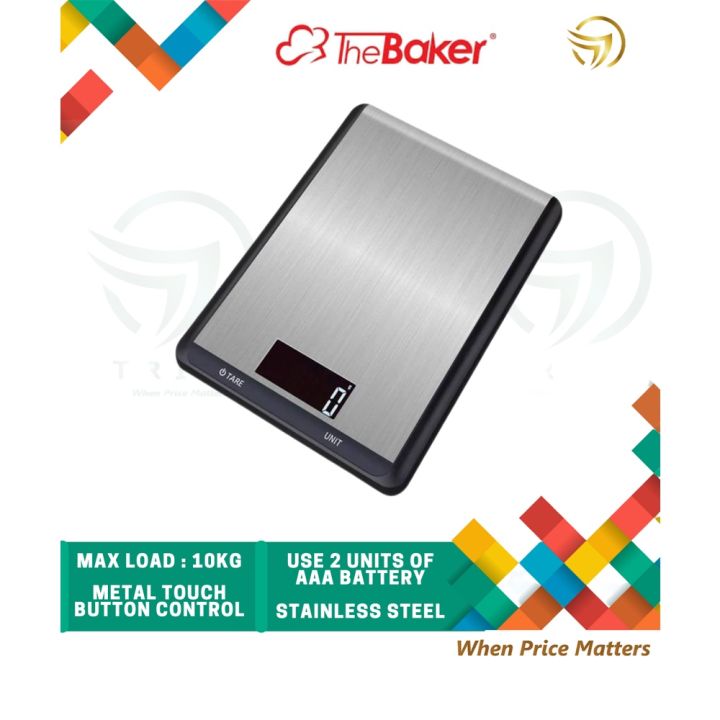 The Baker Digital Stainless Steel Kitchen Scale CX-Series (10kg) | Lazada