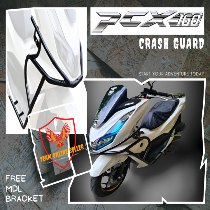HONDA PCX 160 - MOTODODGE SUPER HEAVY DUTY FULL CRASH GUARD ( POWDER ...