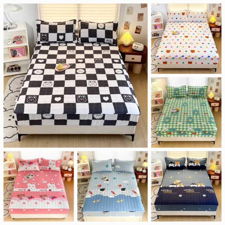 🎉🎉SALE🎉🎉 ผ้าปูที่นอนเสริมใย ผ้าปูกันไรฝุ่น ผ้าปูที่นอน รัดมุม 360 องศา ...