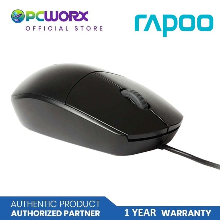 Rapoo N100 Wired USB Optical Mouse Black | Lazada PH