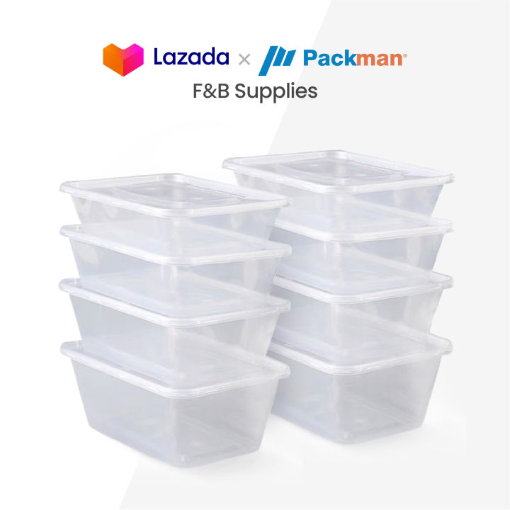 Disposable Rectangular Plastic Container Food tub with lid Microwavable ...