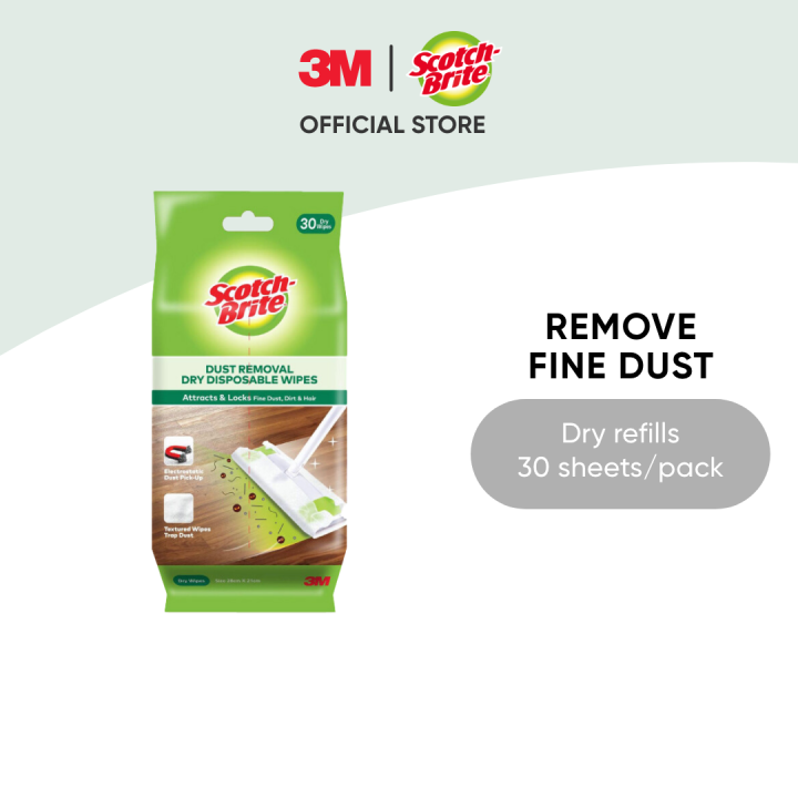 3M™ Scotch-Brite™ Easy Sweeper Mop Dry Refill, Removes Fine Dust, 30 ...