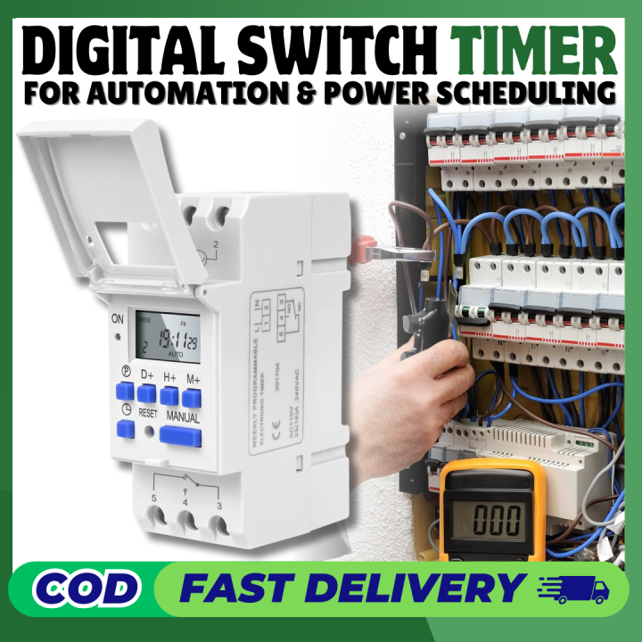 Programmable Digital Timer Switch | LCD Display Control Relay for Automation & Power Scheduling ...