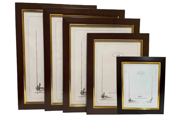 Photo Frame Size 8R / A4 /11R /12R / A3 - Brown / Brown with Gold Color / White(1pc) | Lazada