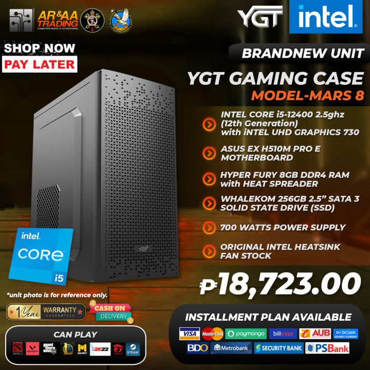 BRANDNEW System Unit CPU YGT MARS 8 Casing-Intel Core i5 12400 2.5ghz ...
