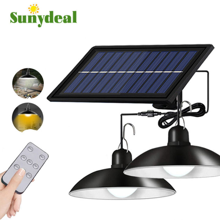 【Ready Stock】Double headed Solar Chandelier With Remote-controlled ...