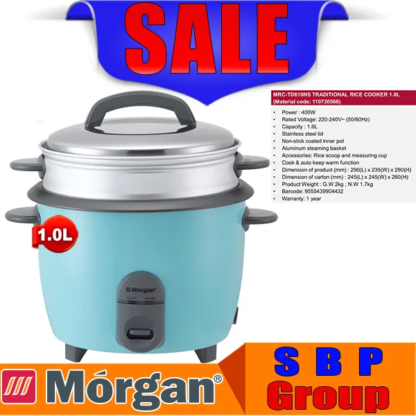 MORGAN MRC-TD610NS 1.0L RICE COOKER Periuk Nasi | Lazada