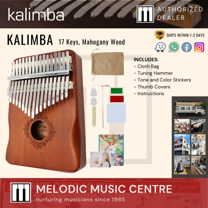 Kalimba CA-17T 17 Key Kalimba Mahogany Thumb Piano Keyboard Instrument ...