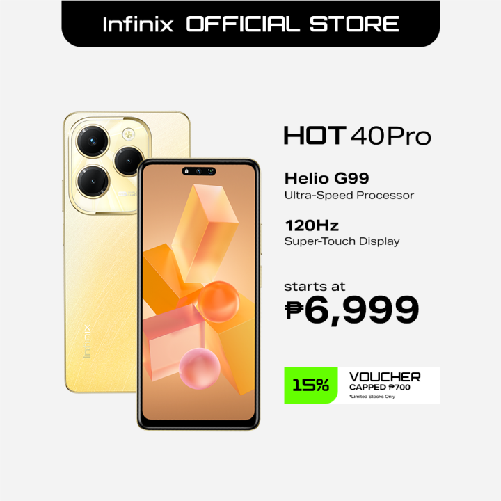 Infinix Hot 40 Pro, up to 16GB [8+ 256GB] MediaTek Helio G99 (1 year ...