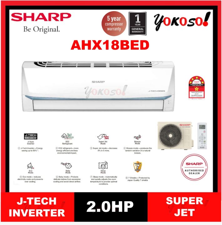 [Seller's Own Fleet] SHARP AHX18BED+AUX18BED 2.0HP Air Cond J-Tech ...