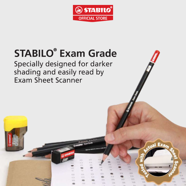 STABILO Exam Grade Pencil No. 1 & 2 plus Eraser Sharpener Graphite Lead ...