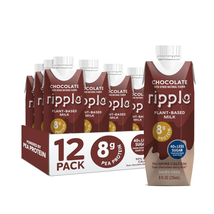 Ripple Non-Dairy Milk, Chocolate| Vegan Milk With 8g Pea Protein ...