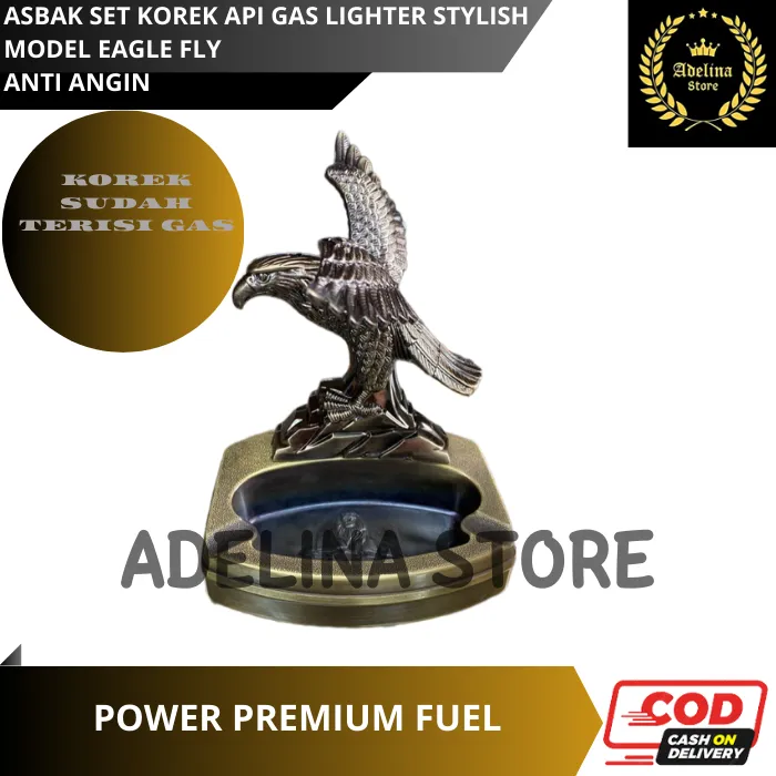 Asbak Rokok Plus Korek Api Model Elang Gold Asbak Unik Dan Praktis ...