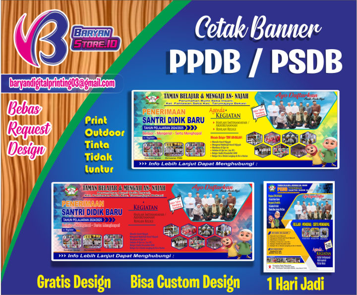 Spanduk Banner PPDB ajaran Baru Free Design Custom | Lazada Indonesia