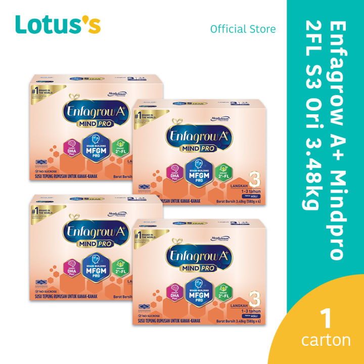 Enfagrow A+ Mindpro 2FL S3 Original 3.48kg x 4 packs | Lazada
