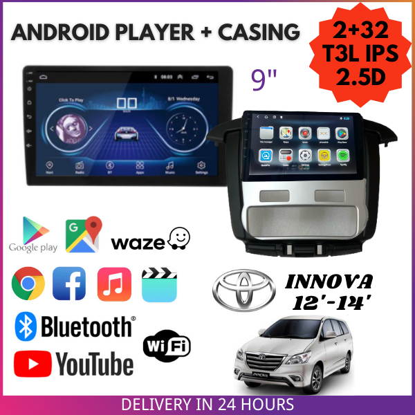 TOYOTA INNOVA 2012 2013 2014 2+32GB 9 INCH T3L IPS 2.5D Android Player ...