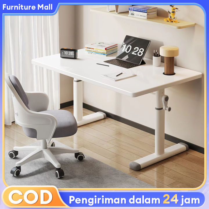 Meja belajar putih Adjustable Height Standing Desk Meja Meja komputer ...