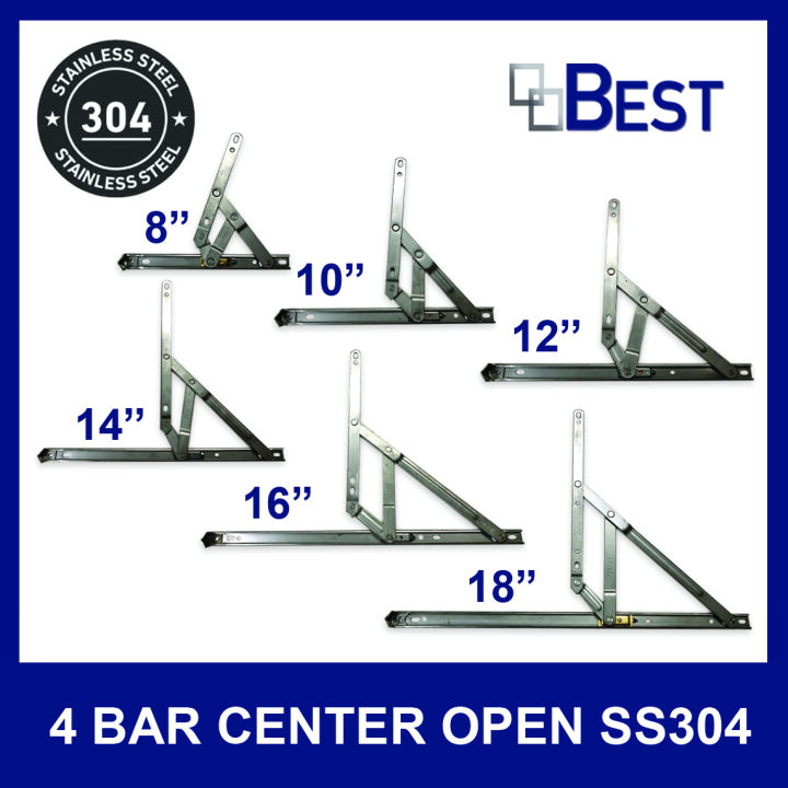 4 bar forebar SS304 4 bar 8” 10” 12” 14” 16” 18” Hinge Center Open for ...