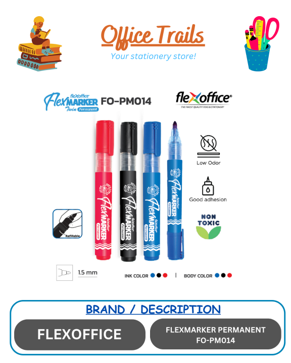 FlexOffice FO-PM014 FLEXMARKER Permanent Marker Refillable 1PIECE ...