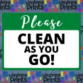 CLAYGO Clean as you go Signage waterproof sticker pvc plastic ...