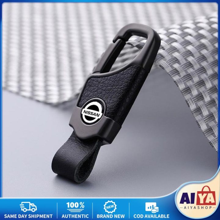 Carbon fiber leather Car Keychain Key Rings For Nissan Navara Sentra ...