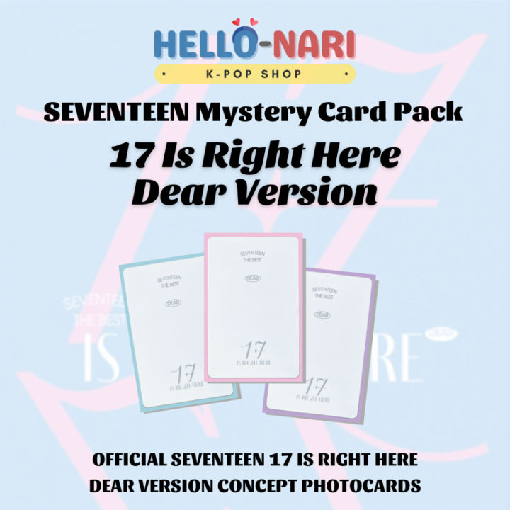 SEVENTEEN Mystery Card Pack - Official 17 Is Right Here Dear Version ...