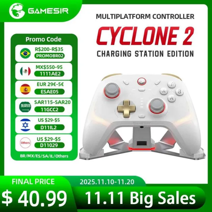GameSir Cyclone 2 Wireless Bluetooth Gaming Controller With TMR Sticks ...
