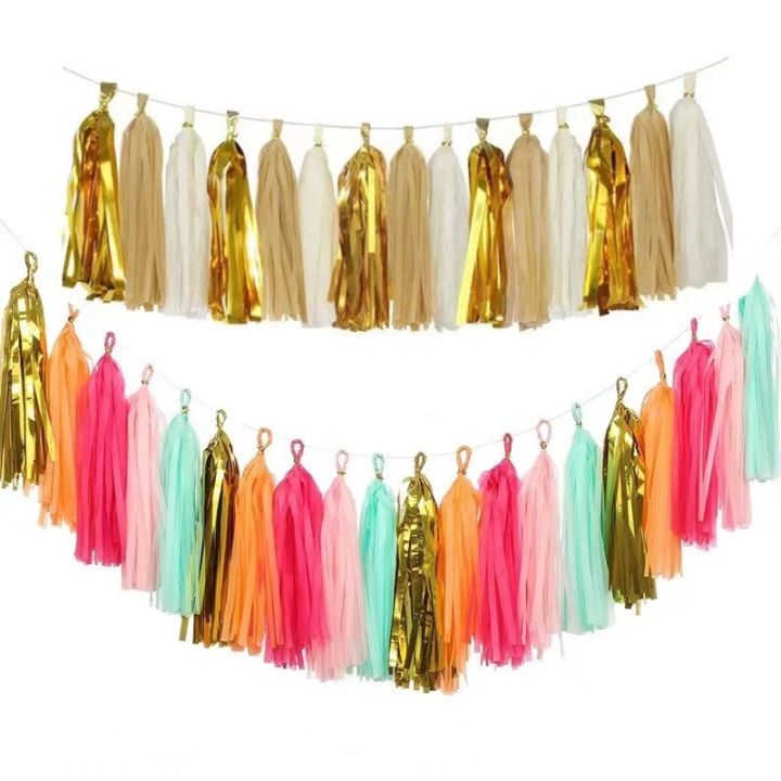 5pcs Paper tassels Set Backdrop Baby Shower Birthday Balloon Tail ...