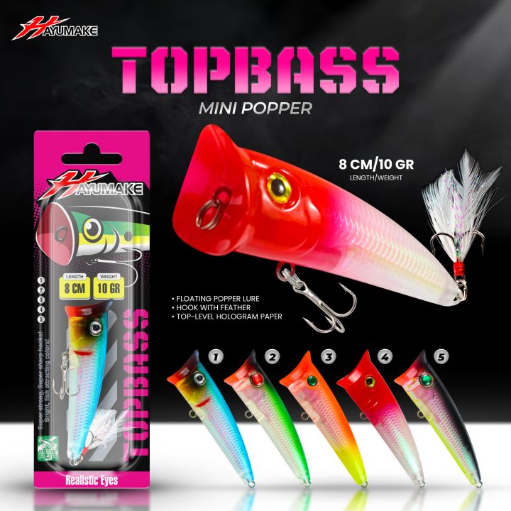 Umpan Pancing Mini Popper | Hayumake TOPBASS Casting Popping Lure | Lazada Indonesia