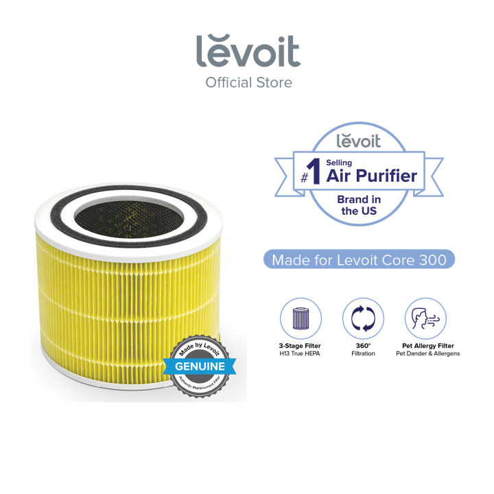 Levoit Core 300 Core True HEPA 3-Stage Pet Allergy Replacement Filter ...