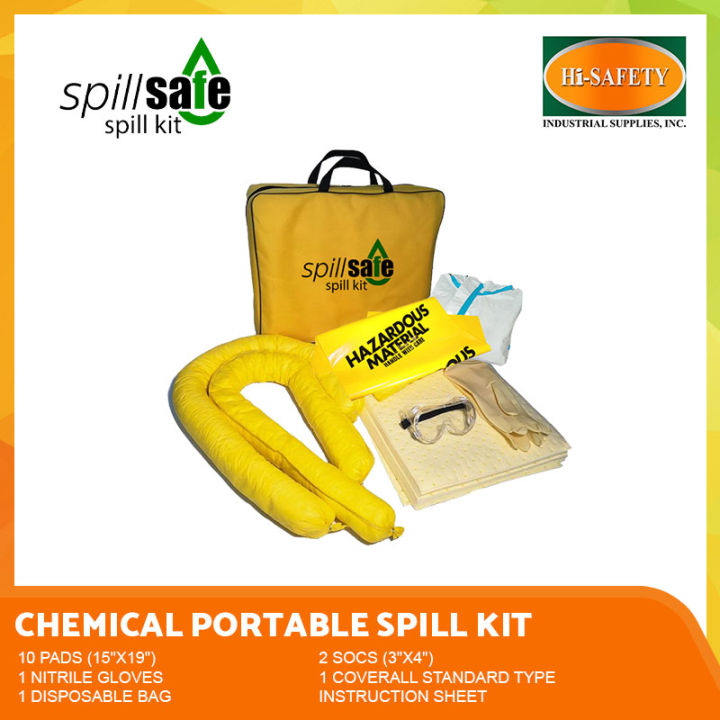 SPILLSAFE Portable Spill Kit/ Standard Universal Oil Chemical Spill ...