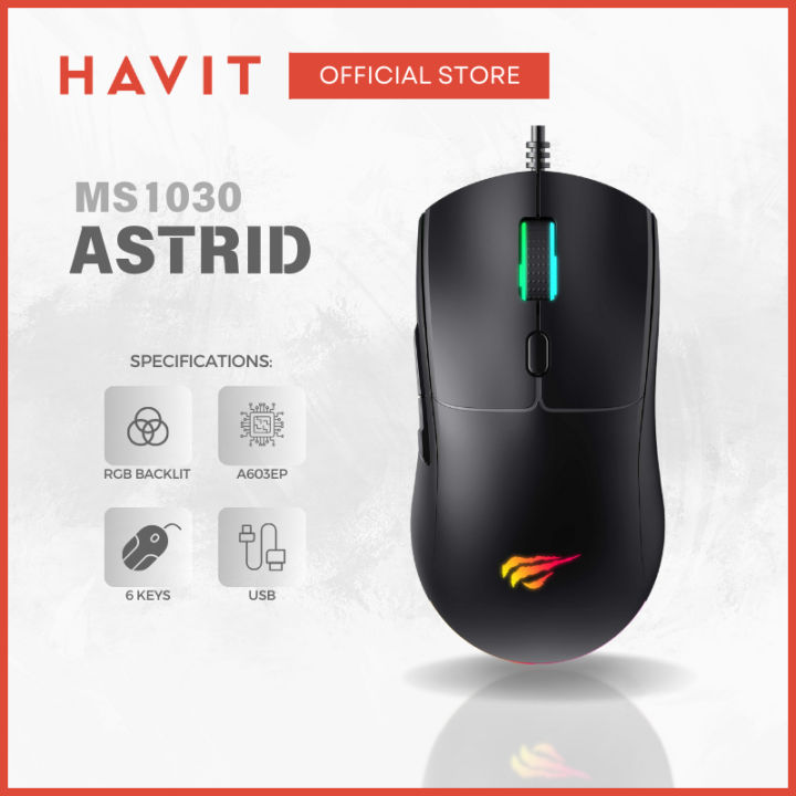 Havit Astrid MS1030 || RGB Backlit Gaming Mouse || Black | Lazada PH