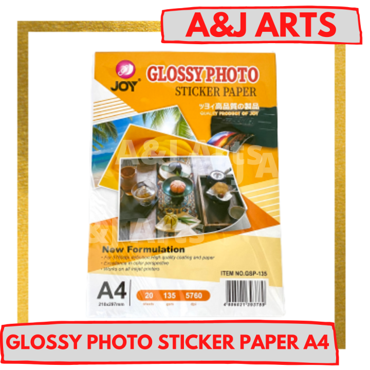 Joy Glossy Photo Sticker Paper a4 20pcs/pack | Lazada PH
