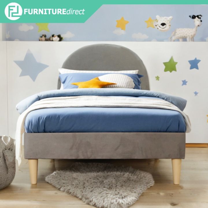 Furniture Direct ALISA Single Divan Bed Frame-Beige Velvet katik budak ...