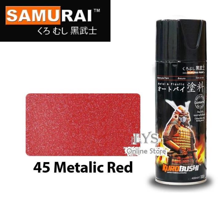 SAMURAI 45 Metalic Red Metallic Spray Paint 400ml Metallic Colours | Lazada
