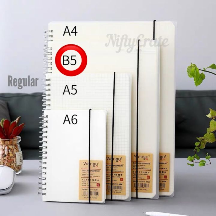 B5 Muji Style Regular/Steno Flip up Notebook with Garter/Clear Cover ...