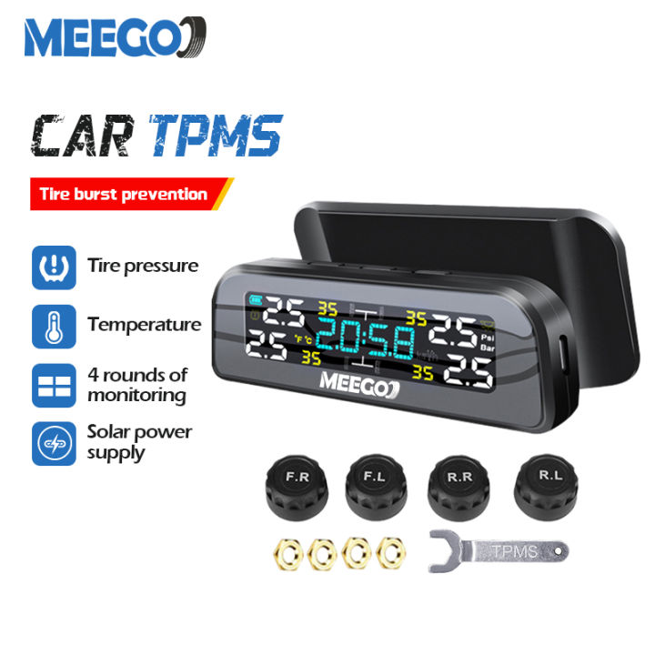 MeeGoo Car TPMS Tire Pressure Alarm Monitor System HD Screen Display ...