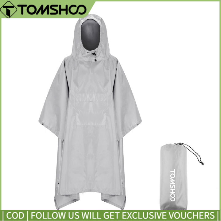 TOMSHOO ฝนปอนโชมีกระเป๋าน้ำหนักเบากันน้ำเต้นท์กันแดดชายทะเลแจ็คเกตกันฝน ...