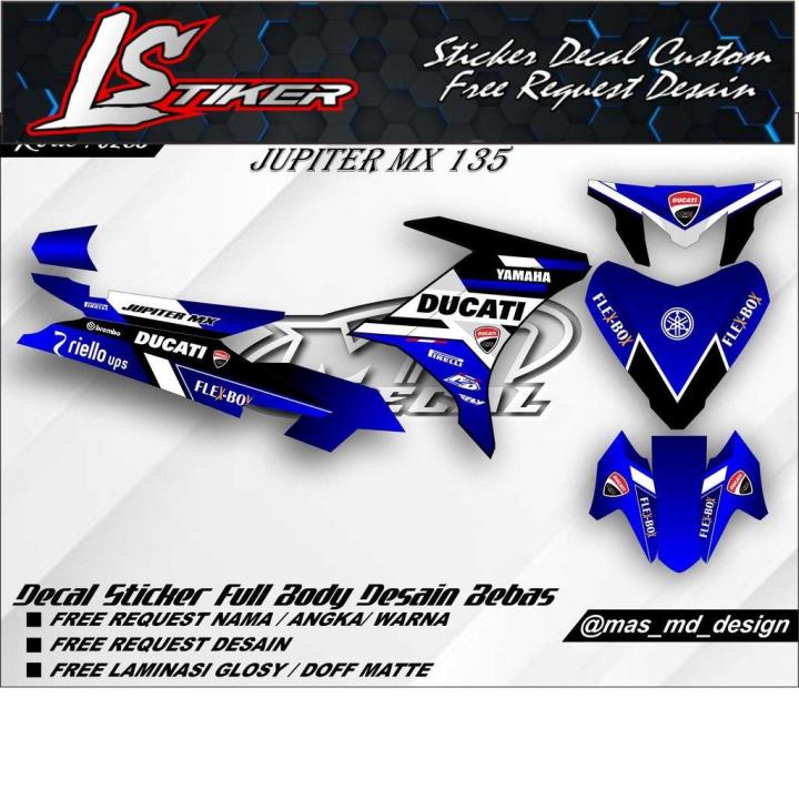 0268 Sticker JUpiter MX 135 Ducati Simple - Sticker VAriasi Jupiter ...